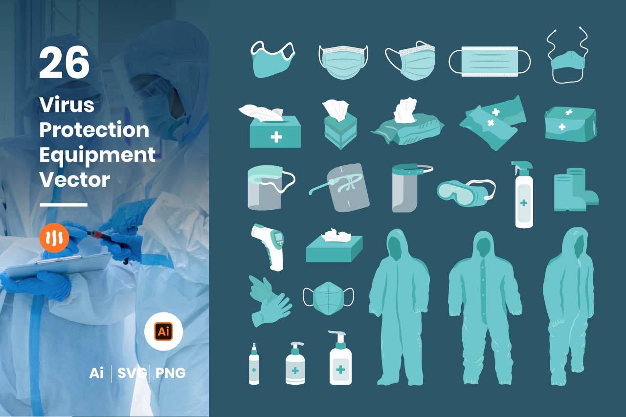 26 Virus Protection Equipment Vector - Git Aset