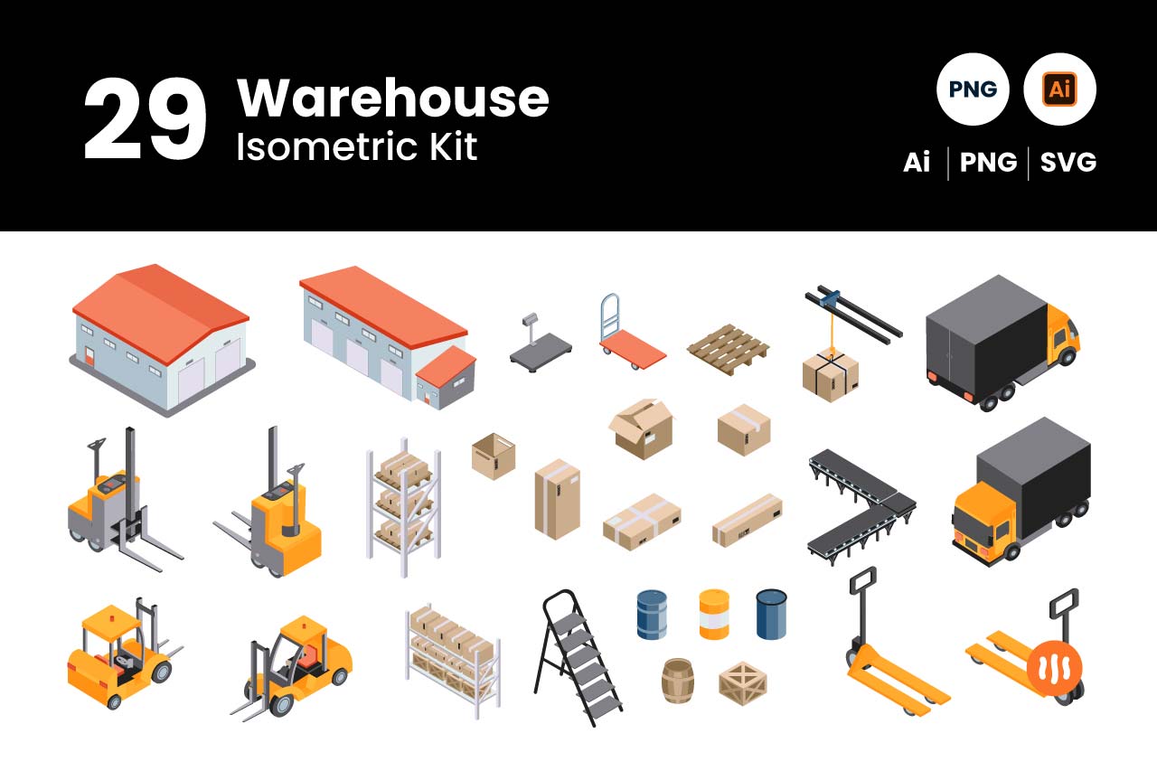 29 Warehouse Isometric - Git Aset