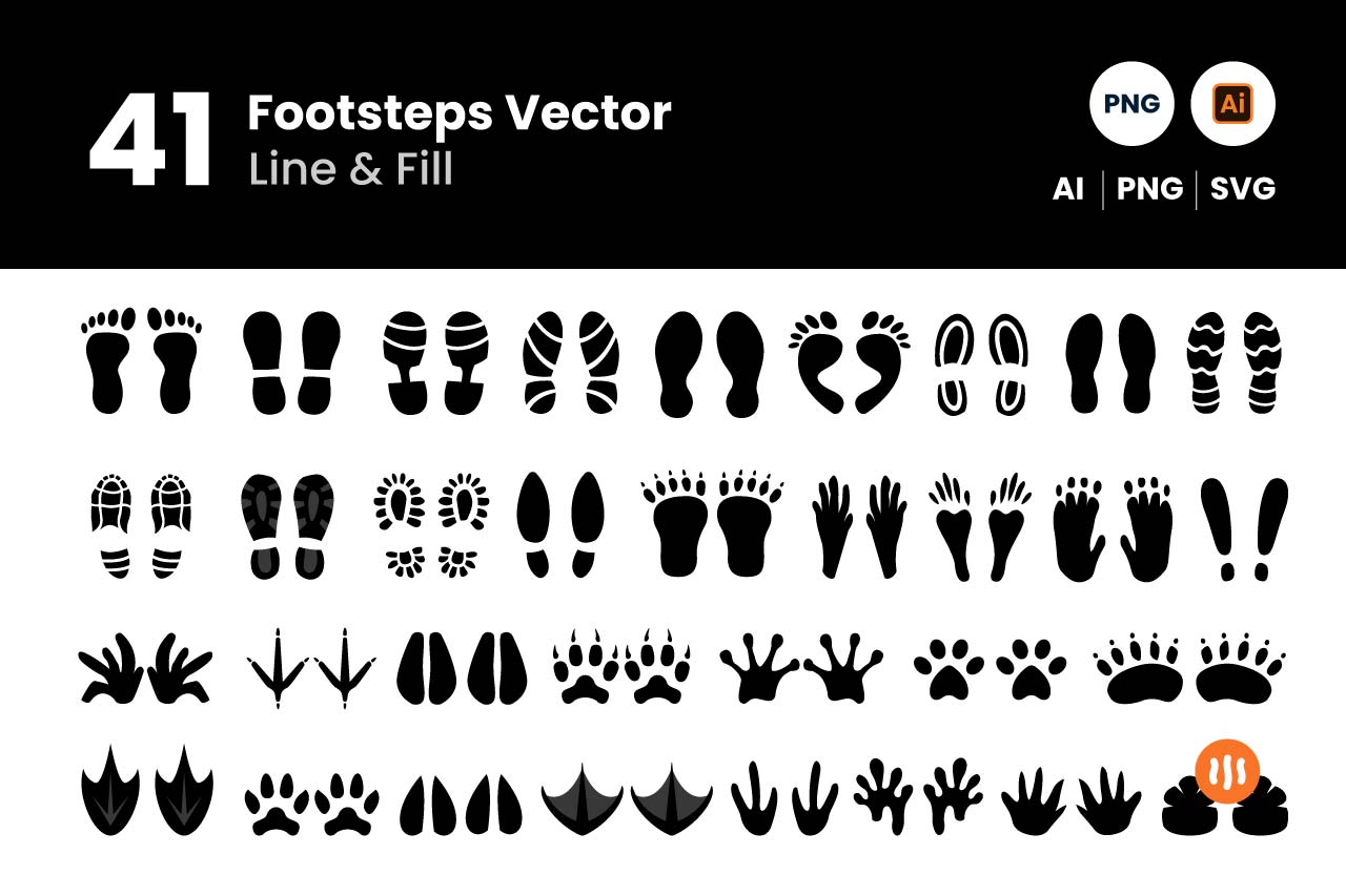 41 Footsteps Vector - Git Aset