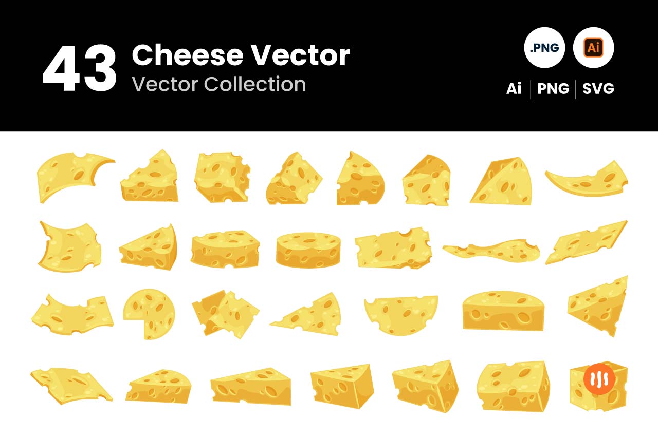 43 Cheese Vector - Git Aset