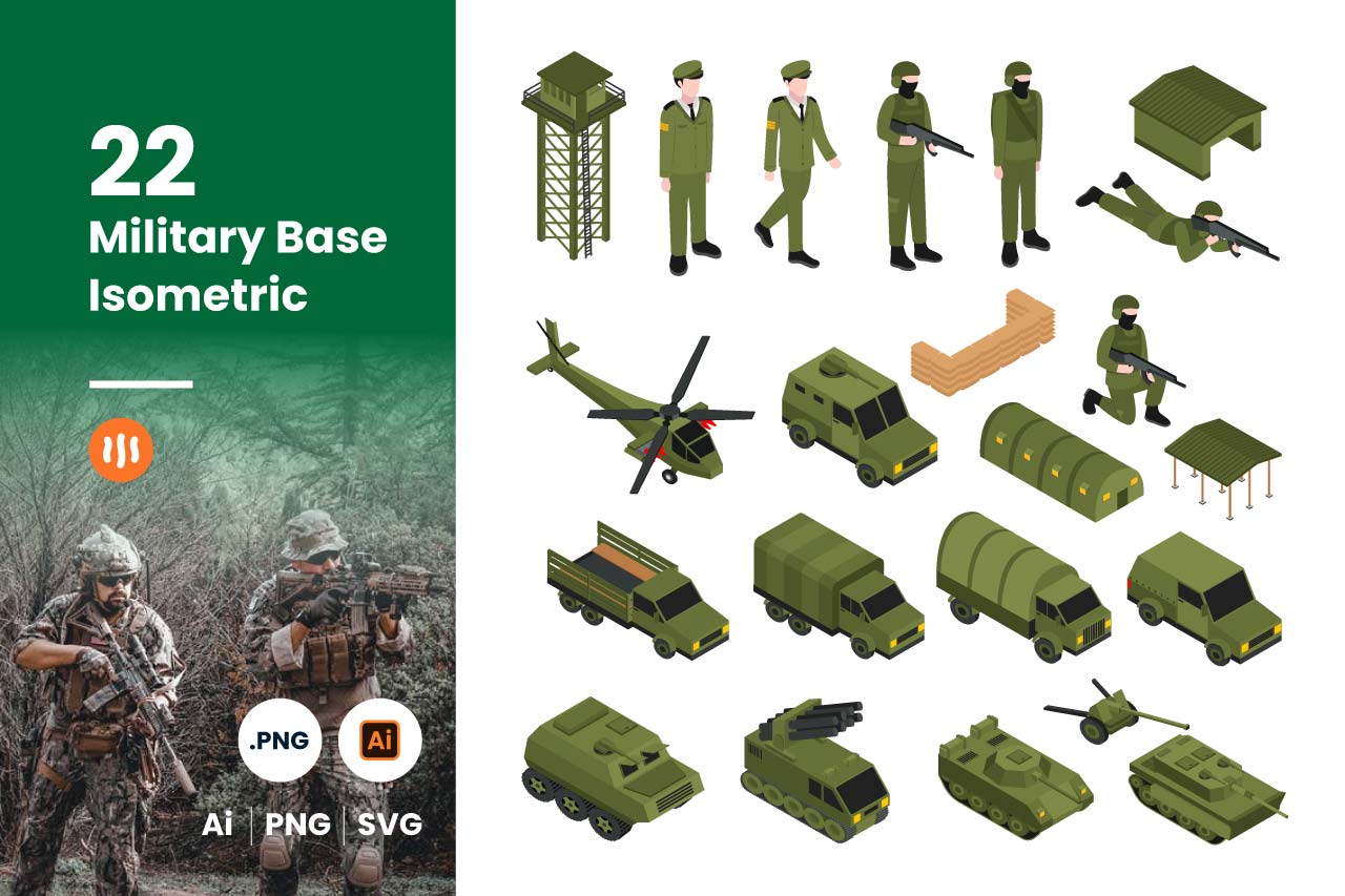 25 Architecture Building Construction Isometric Kit - Git Aset