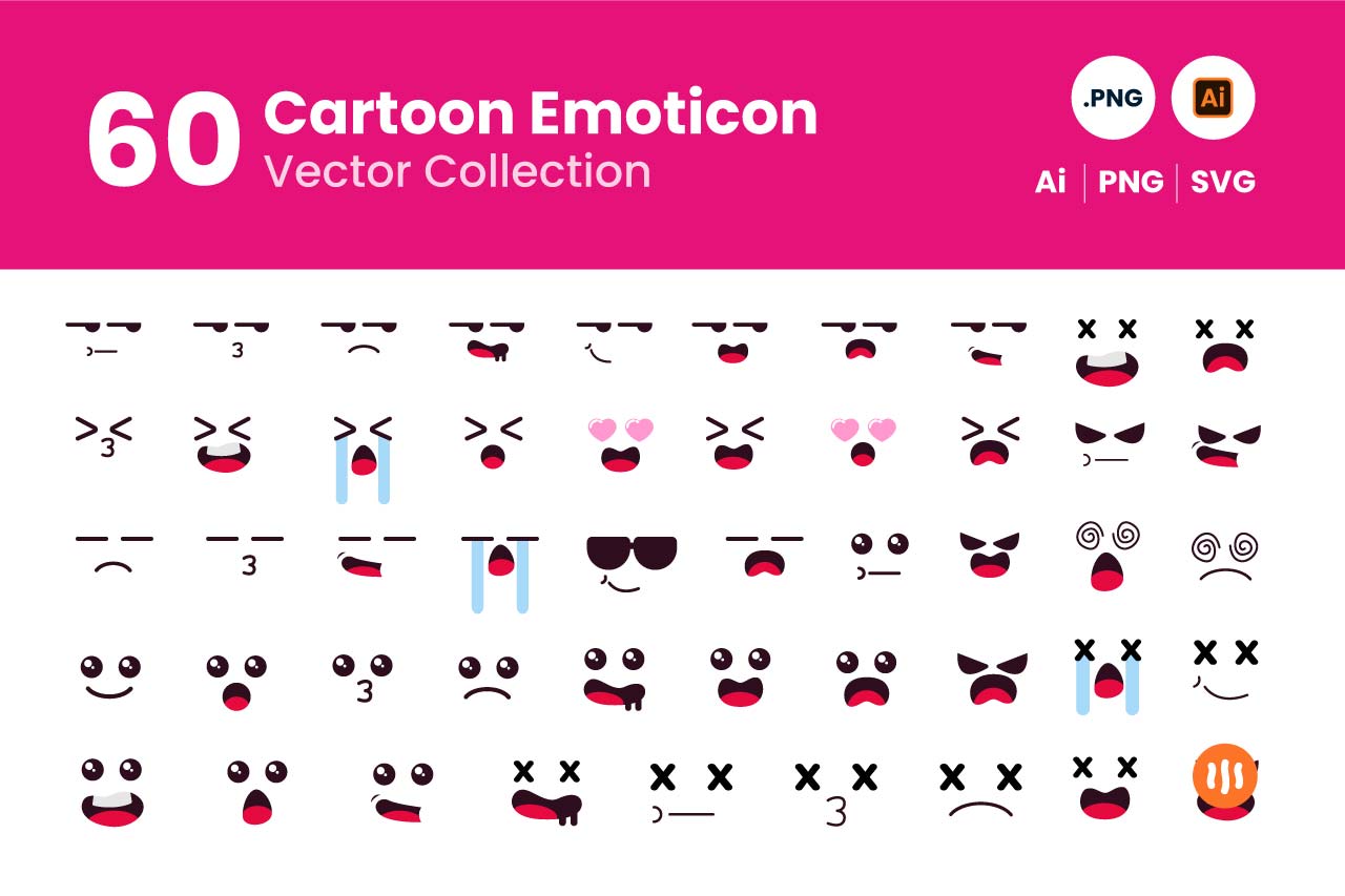 60 Cartoon Emotion - Git Aset