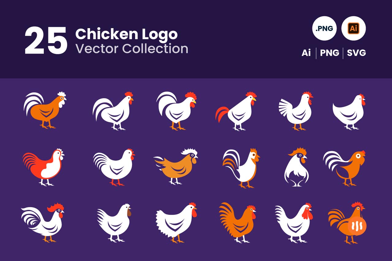 25 Chiken Logo Icon - Git Aset