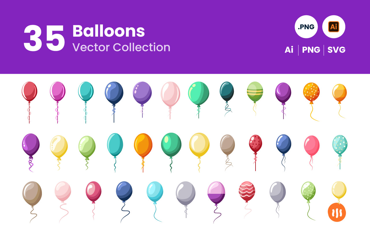 35 Balloons Vector Collection - Git Aset