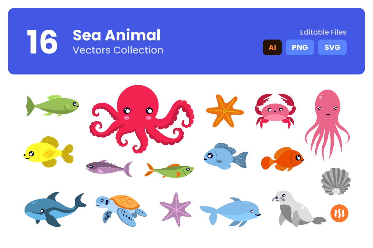 16 Sea Animal - Git Aset