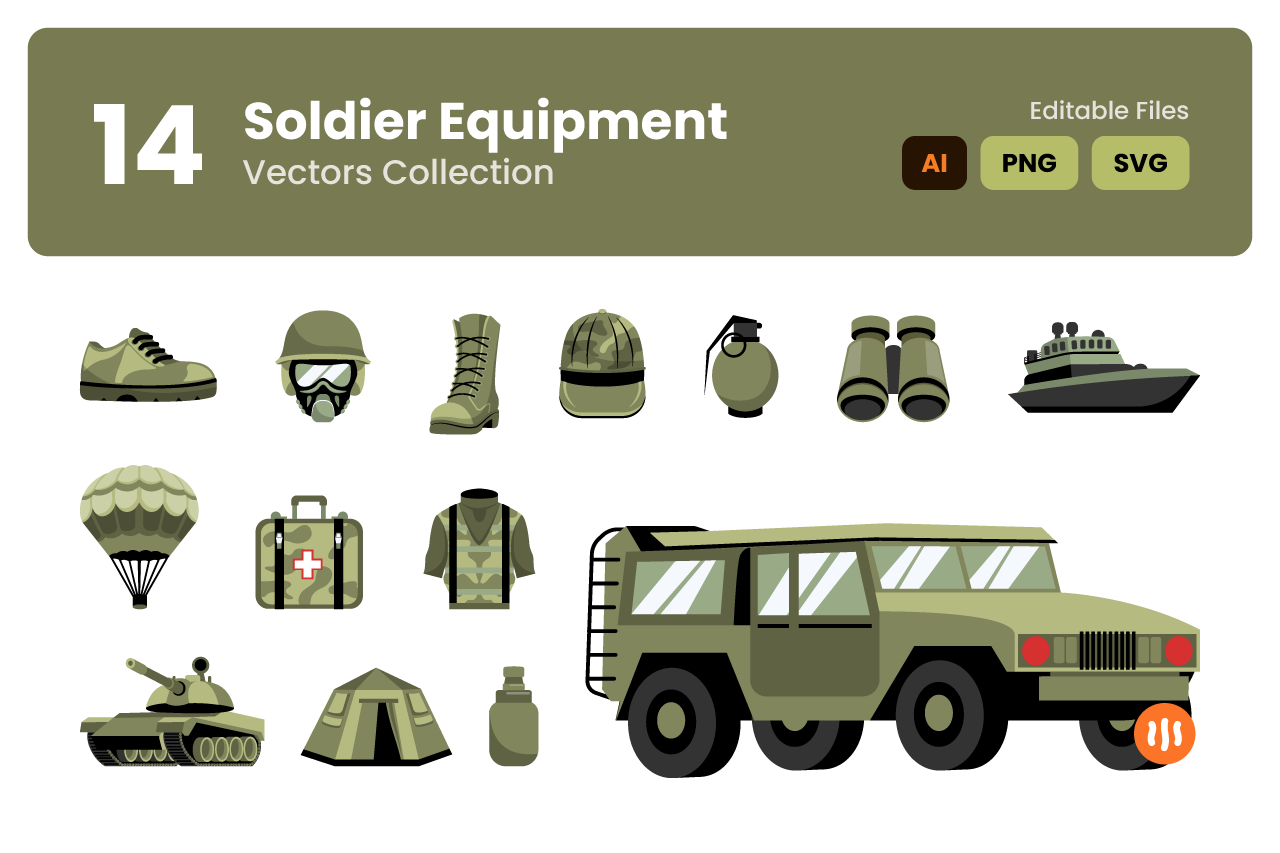 14 Soldier Equipment - Git Aset