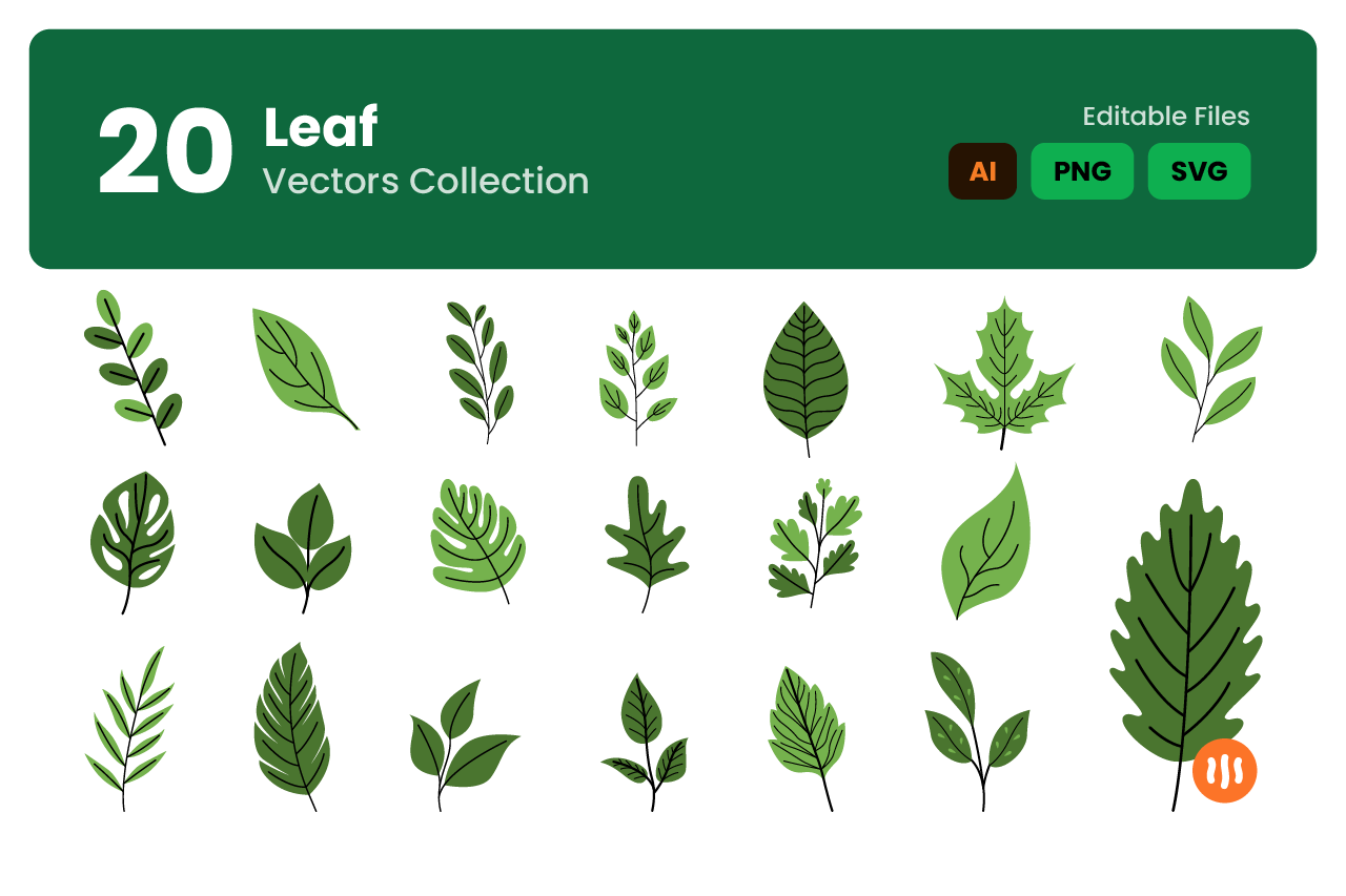 20 Leaf Collection - Git Aset