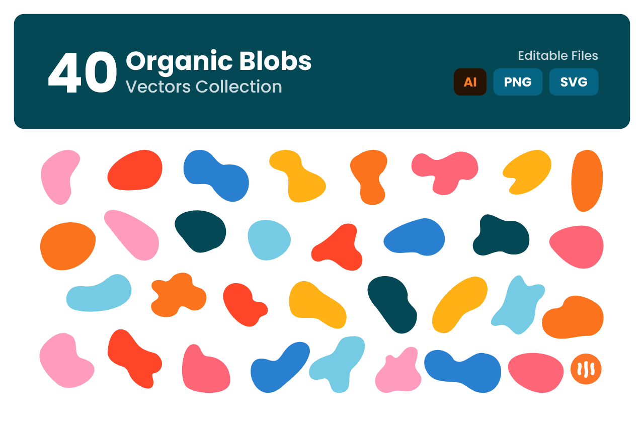 40 Organic Blobs Collection Git Aset 