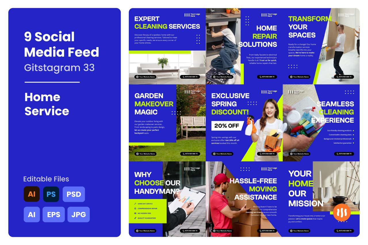 Social Media Feed For Home Service - Git Aset