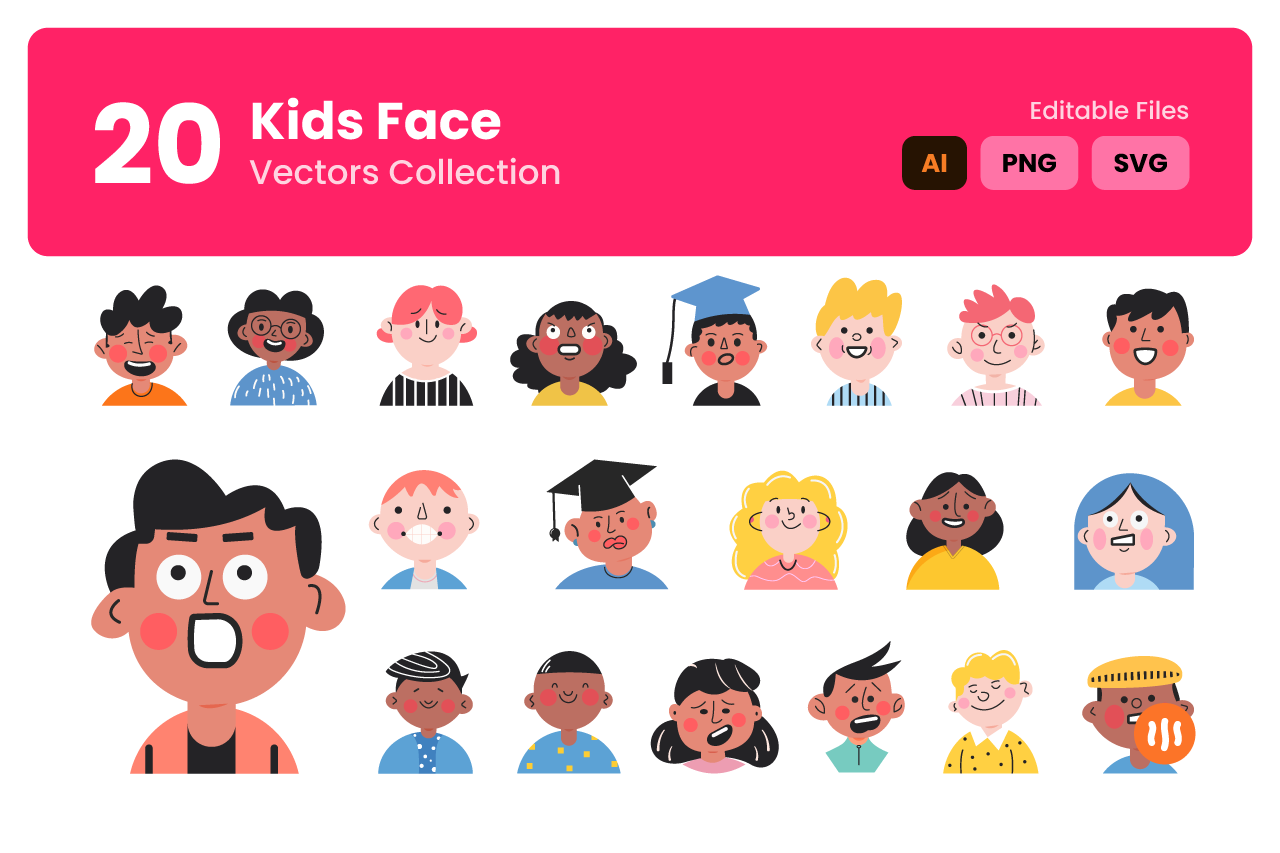20 Kidsface Collection - Git Aset