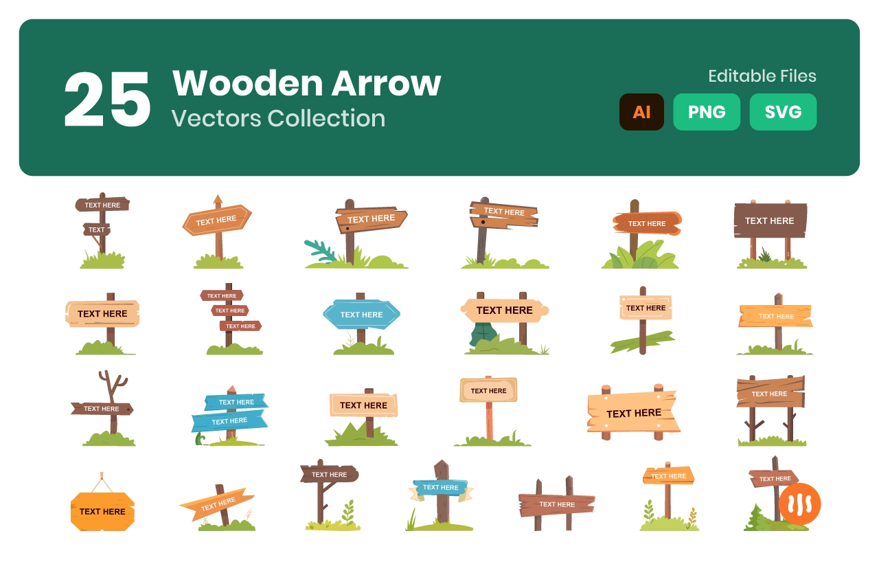 25 Wooden Arrow - Git Aset