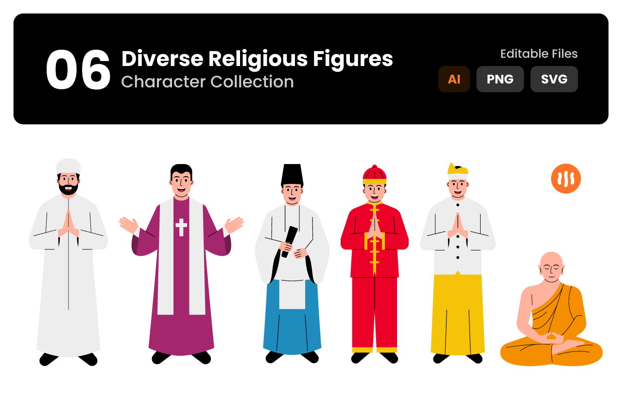 Diverse Religious Figures - Git Aset