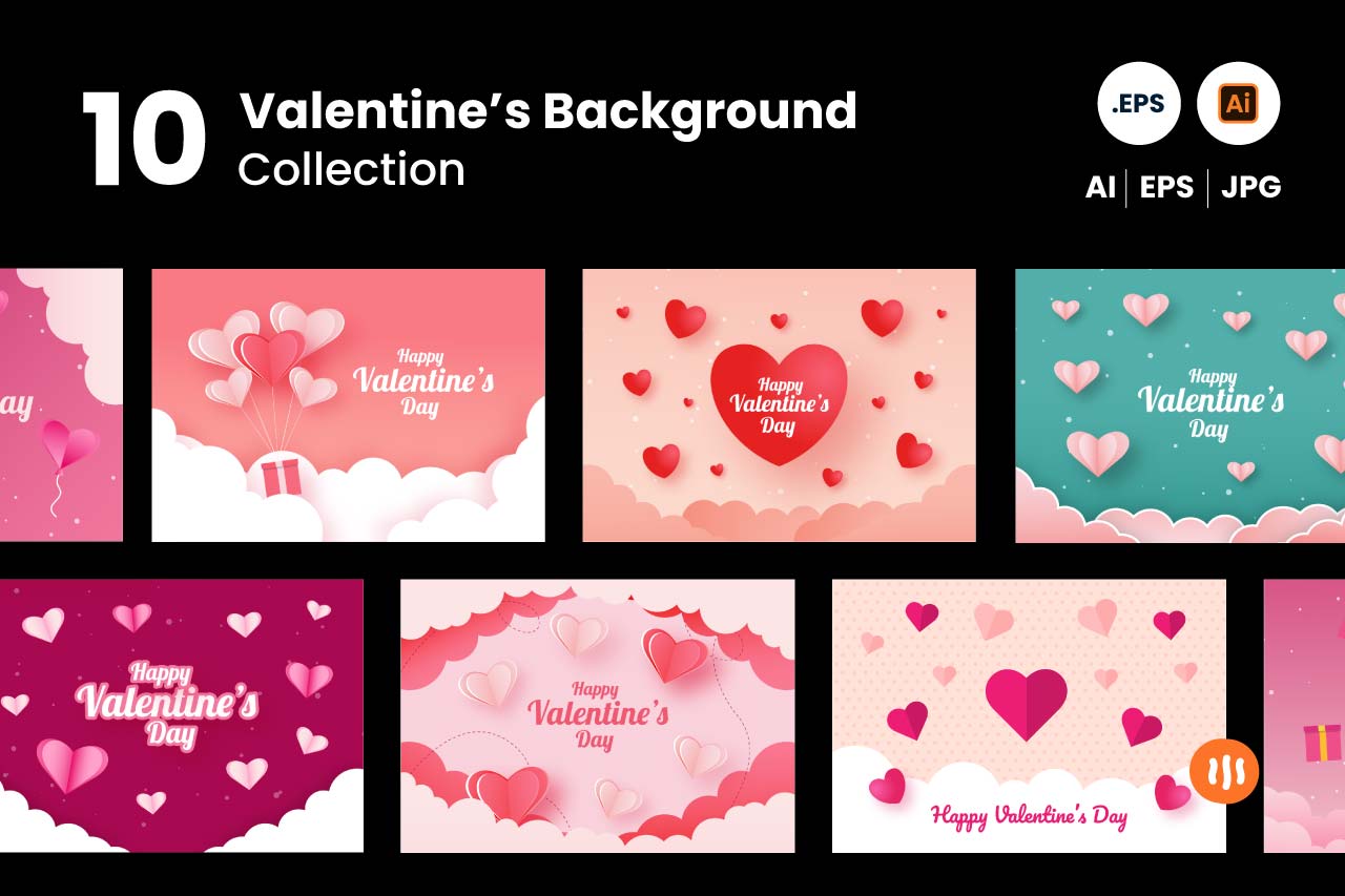 10 Valentine's Background - Git Aset